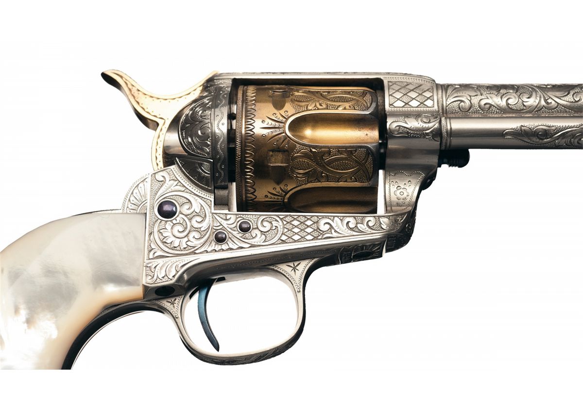Engraved Black Powder Colt Single Action Army Frontier Six Shooter ...
