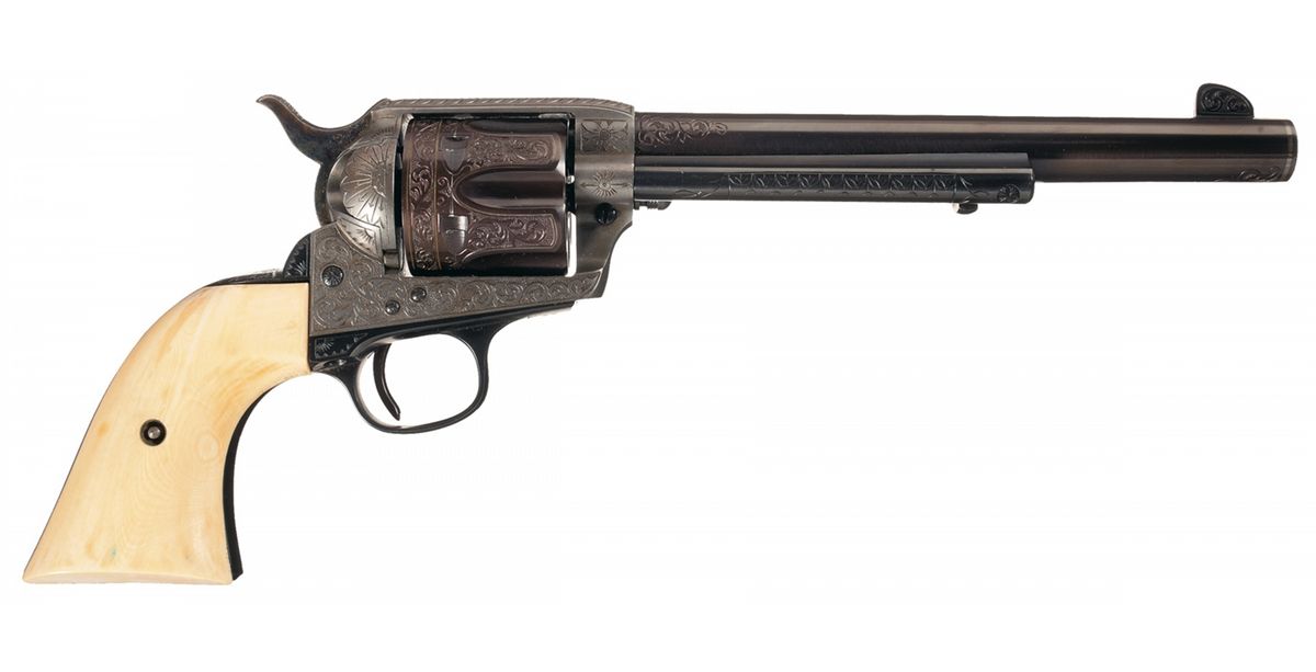 Terrific Master Engraved Gold and Silver Inlaid Antique Colt Single ...