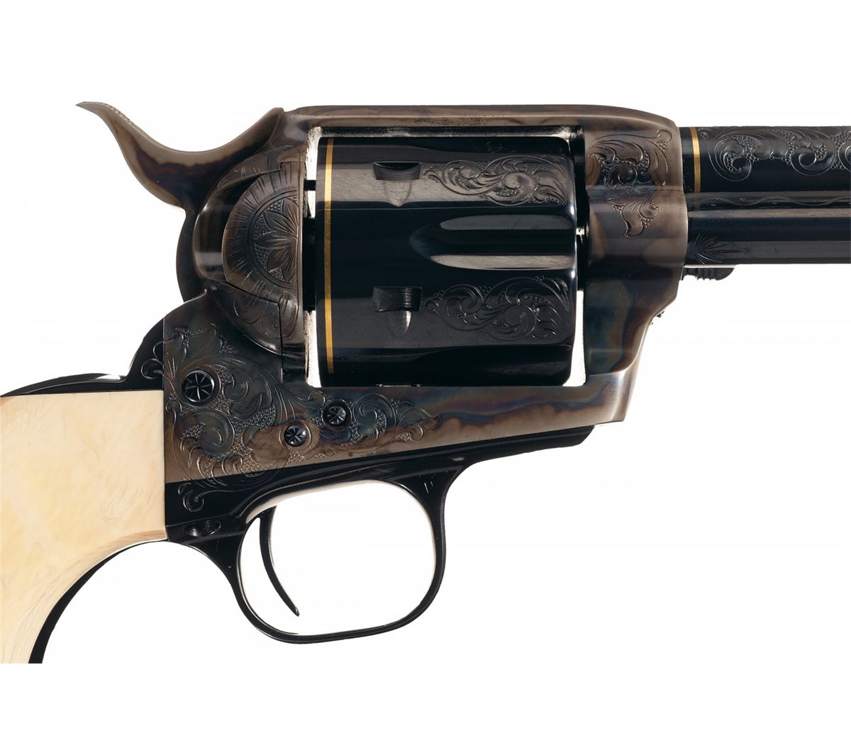 Cased Factory Engraved Gold Inlaid Colt Texas Gun Collectors ...