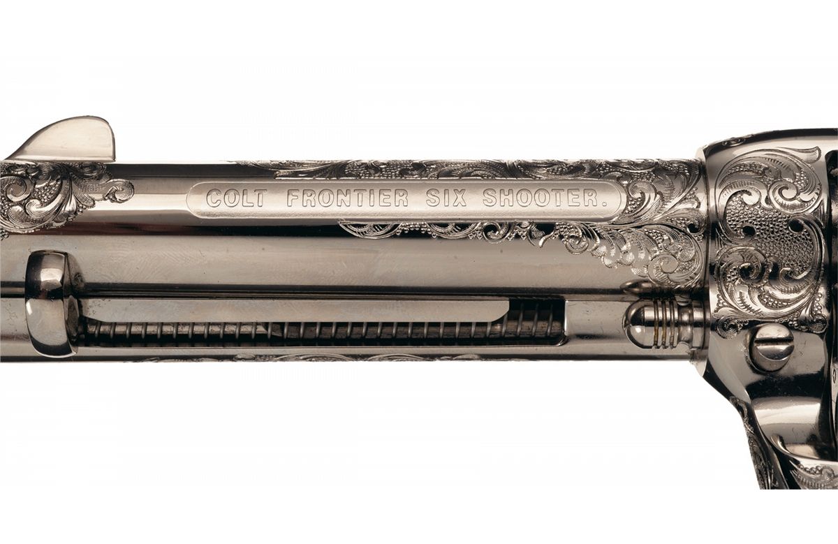 Factory Engraved Nickel Plated Colt Single Action Revolver with Ivory ...