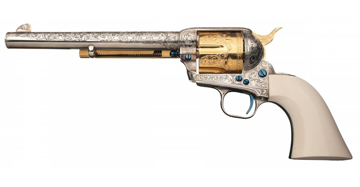 Signed Engraved Gold and Silver Third Generation Colt Single Action ...