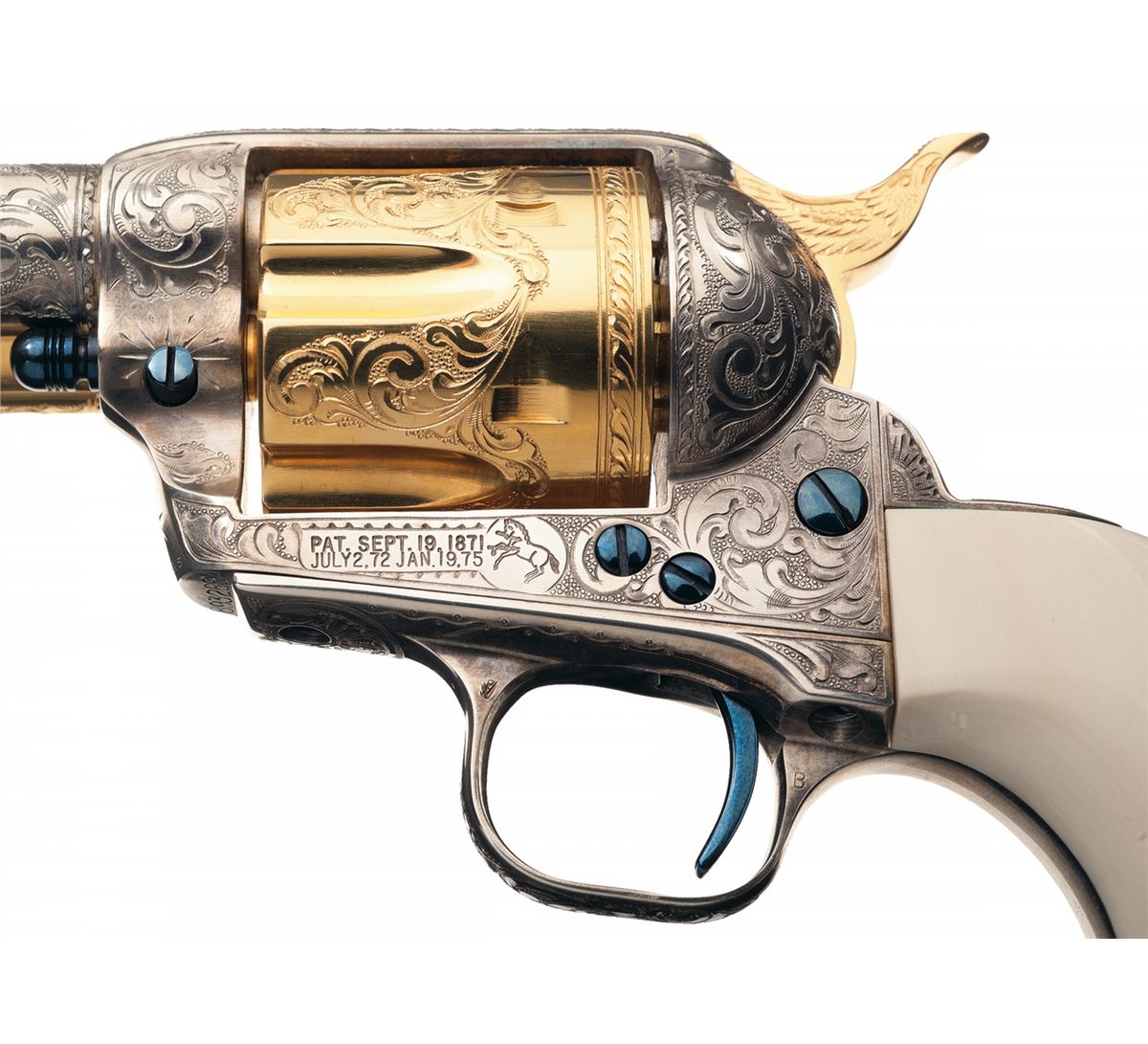 Signed Engraved Gold and Silver Third Generation Colt Single Action ...