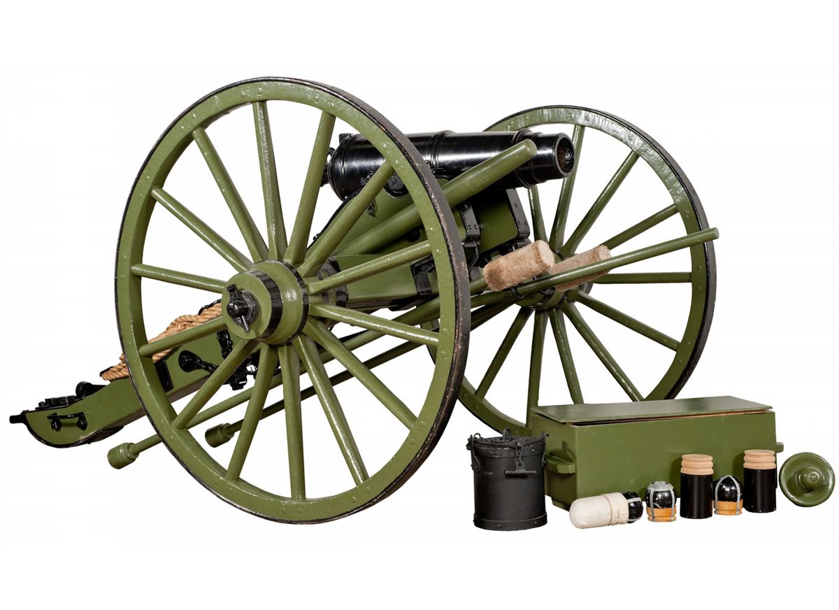 Commercial English Carronade on a Carriage with Accessories