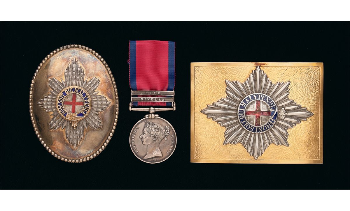 Cased Coldstream Guards Awarded Military General Service Medal with Two ...