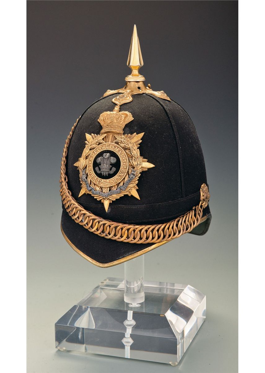 North Staffordshire Regiment Officer's Blue Cloth Home Service Helmet
