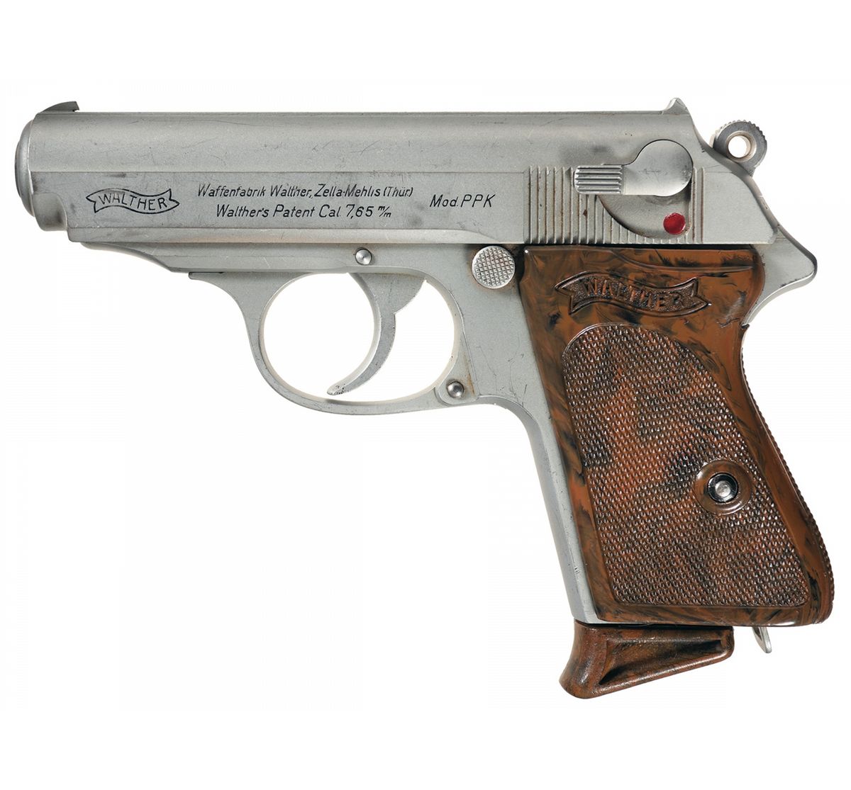 Rare Early Pre-War Verchromt Finish Walther PPK with Walther Marked ...