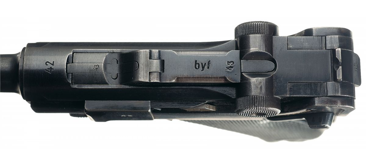 World War II Mauser "byf" Code 1942 Production Black Widow P.08 Luger ...