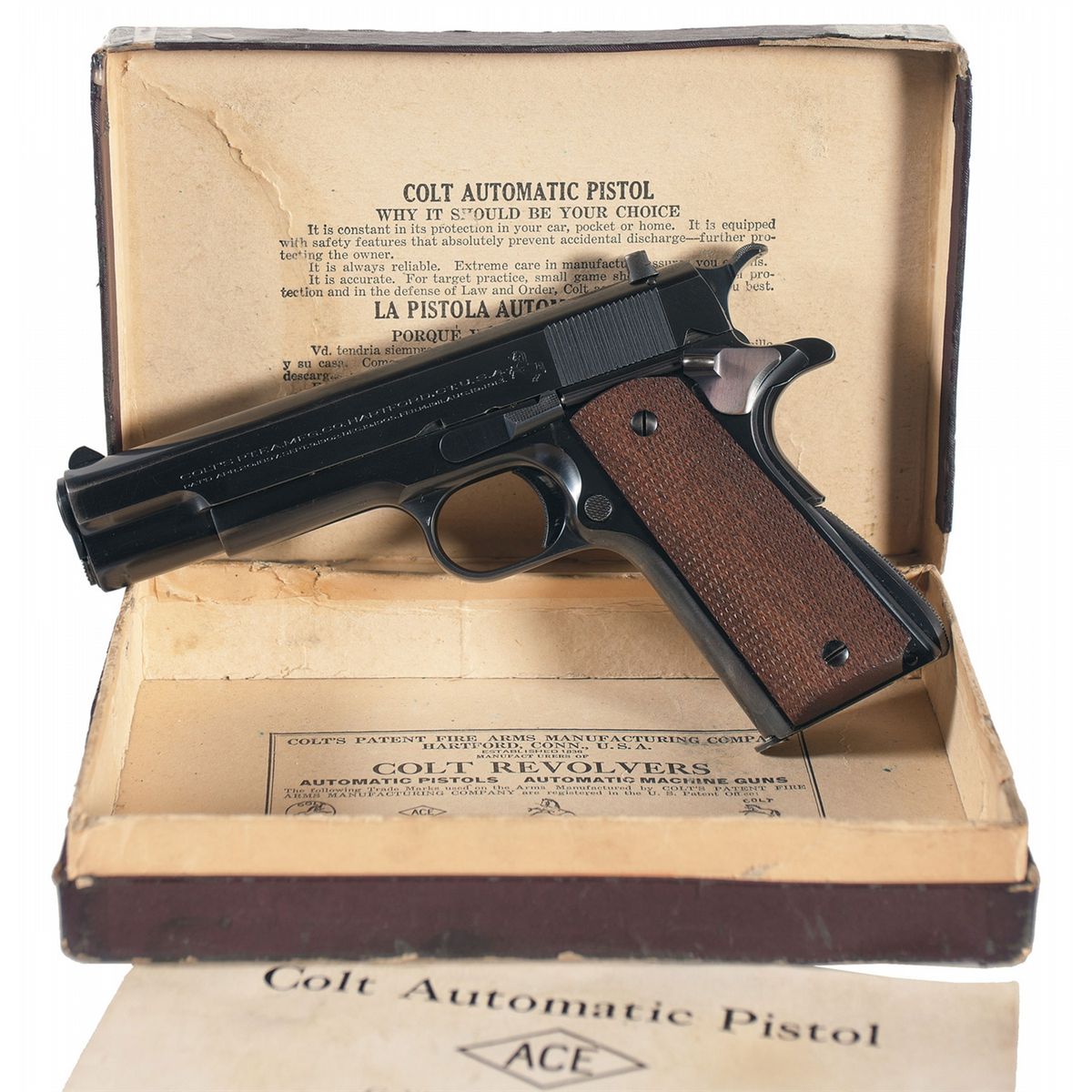 Spectacular Pre-War Colt Ace Model Semi-Automatic Pistol with Original Box