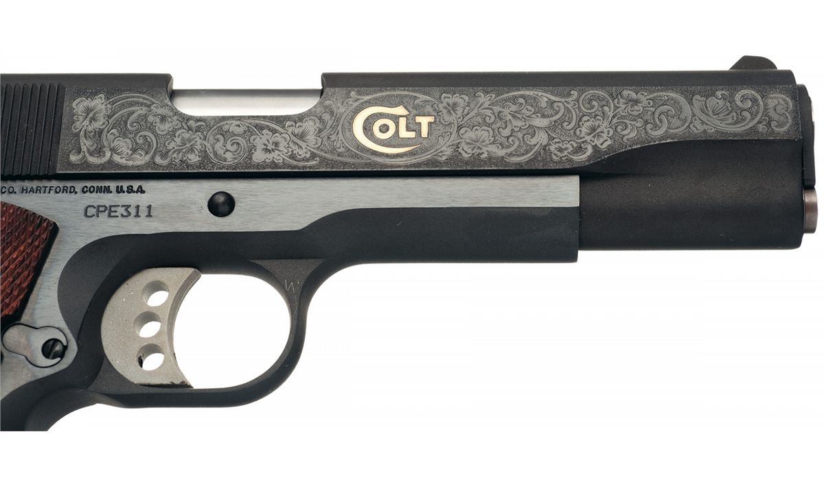 Gold Highlighted Colt Government Model 1911 Semi-Automatic Pistol with Box