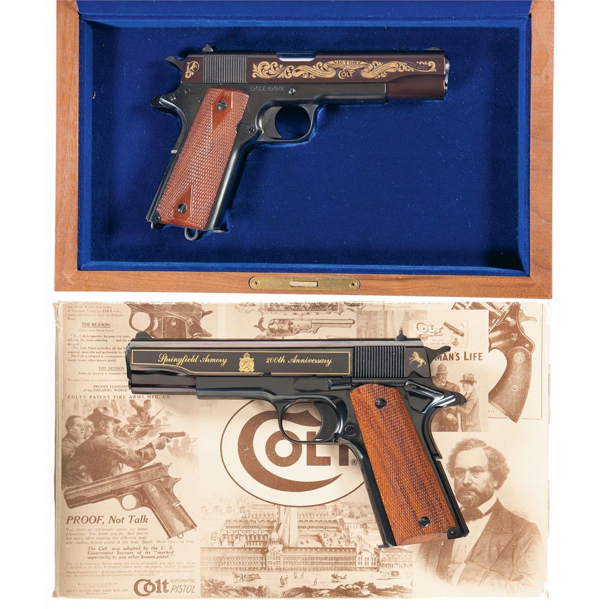 Two Commemorative Cased Colt Semi-Automatic Pistols