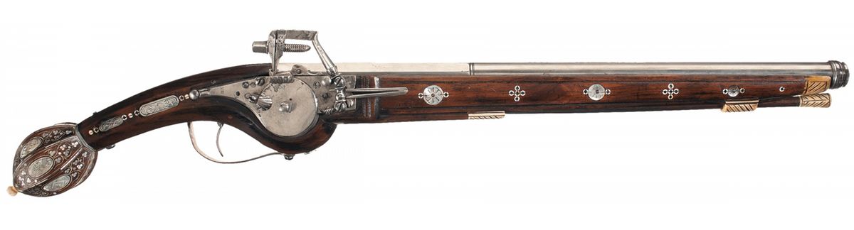 Ornately Decorated Victorian Wheelock Pistol