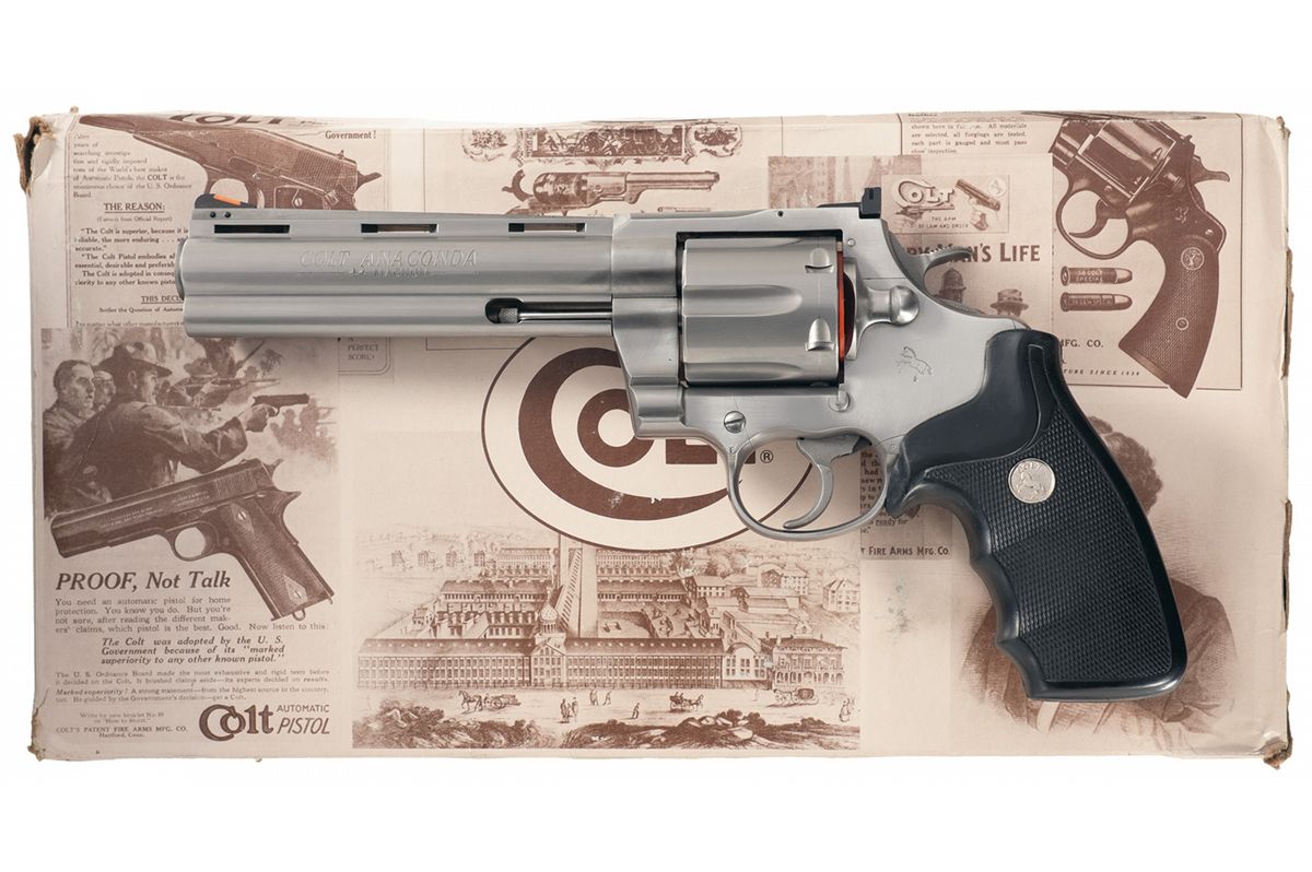 6 Inch Stainless Colt Anaconda Double Action Revolver with Box and Case