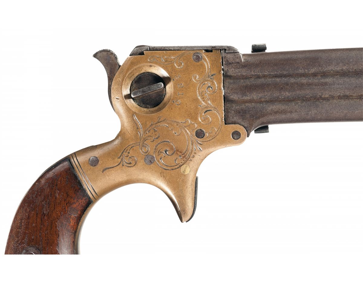 Fantastic Rare Marston Three Barrel 22 Caliber Derringer with Sliding Knife