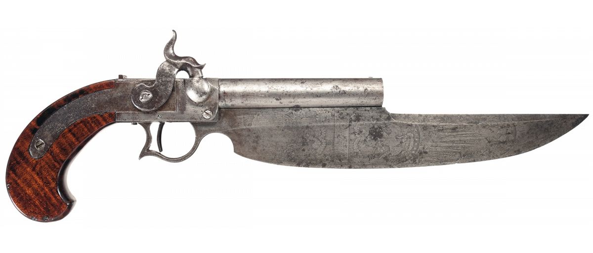 Rare Morrill, Mosman and Blair Elgin's Patent Cutlass Pistol with Sheath