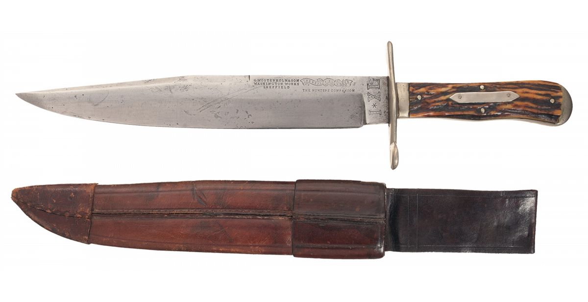 George Wostenholm Son I XL Hunters Companion Bowie Knife With Sheath George Wostenholm Son I XL Hunters Companion Bowie Knife With Sheath