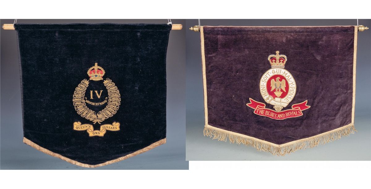 Two British Military Band Stand Banners