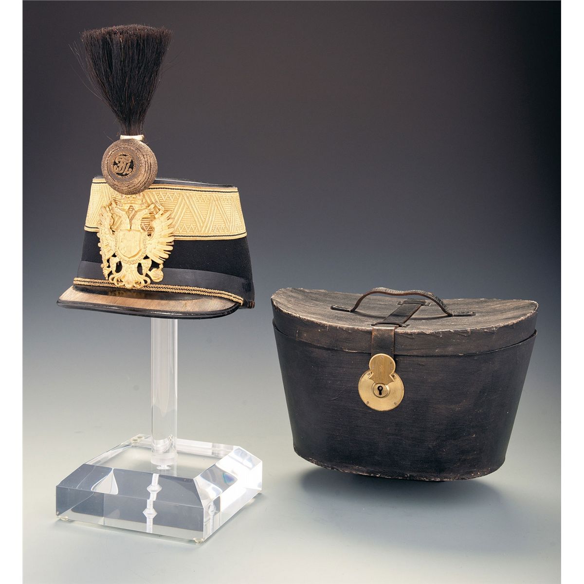 Austrian Cavalry Officer's Shako with Hat Box