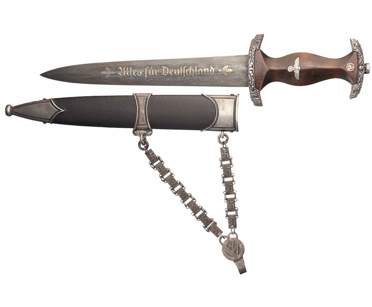 Extraordinary SA High Leaders Damascus Blade Honor Dagger with Scabbard ...