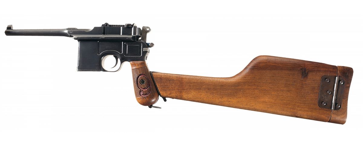 World War I Imperial German 1896 Red 9 Broomhandle Mauser Pistol with ...