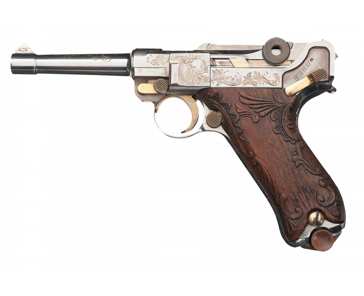 Attractive Custom European Engraved DWM Luger Semi-Automatic Pistol ...