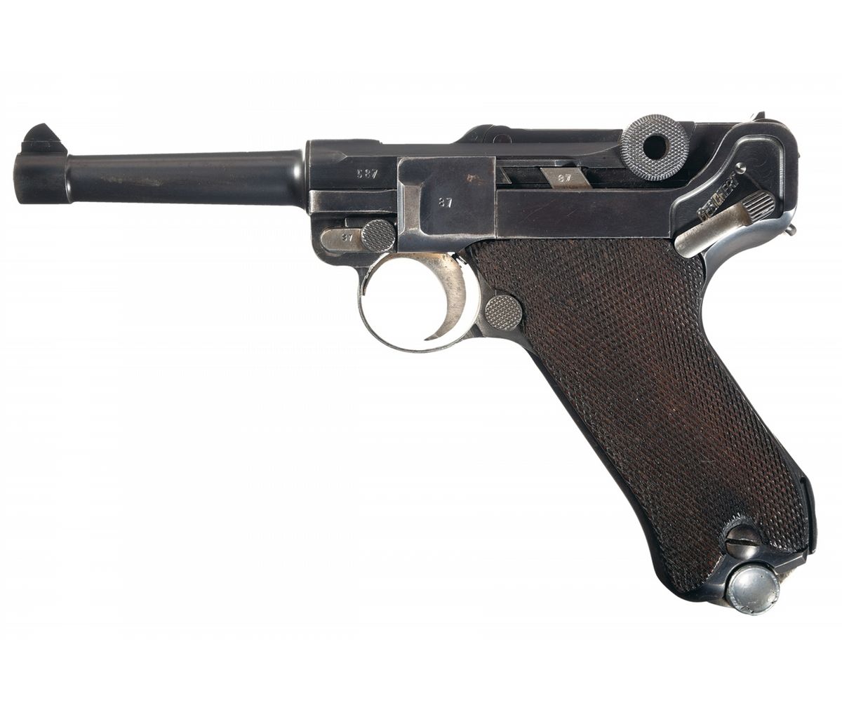 World War II Nazi Mauser G Date S/42 Code Luger Pistol with Holster