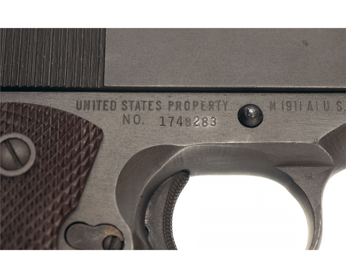 Excellent World War II U.S. Remington-Rand Model 1911A1 Semi-Automatic ...