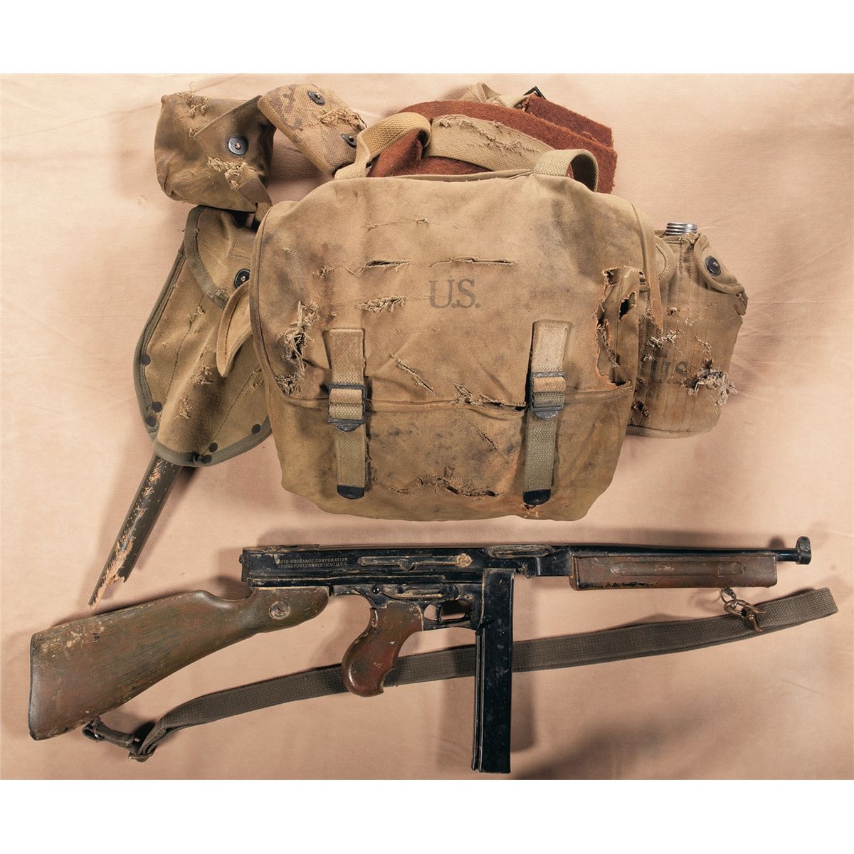 HBO "Band of Brothers" "Prop" Thompson M1A1 Submachine Gun with Webbing Rig