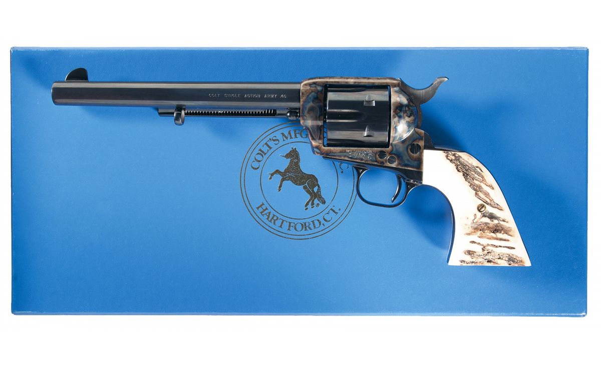 4th Generation Colt Single Action Army Revolver with Stag Grips and Box