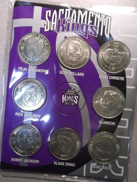 Sacramento King coin set Peja Stojakovic, Scot Pollard, Doug Christie ...