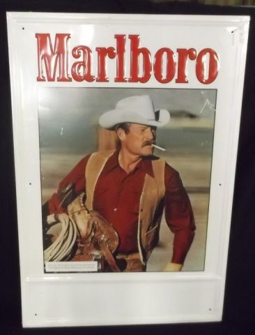 Marlboro Man Tin S 23" wide X 34" tall Marlboro Tin Advertisement Sign