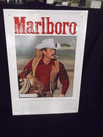 Marlboro Man Tin S 23" wide X 34" tall Marlboro Tin Advertisement Sign