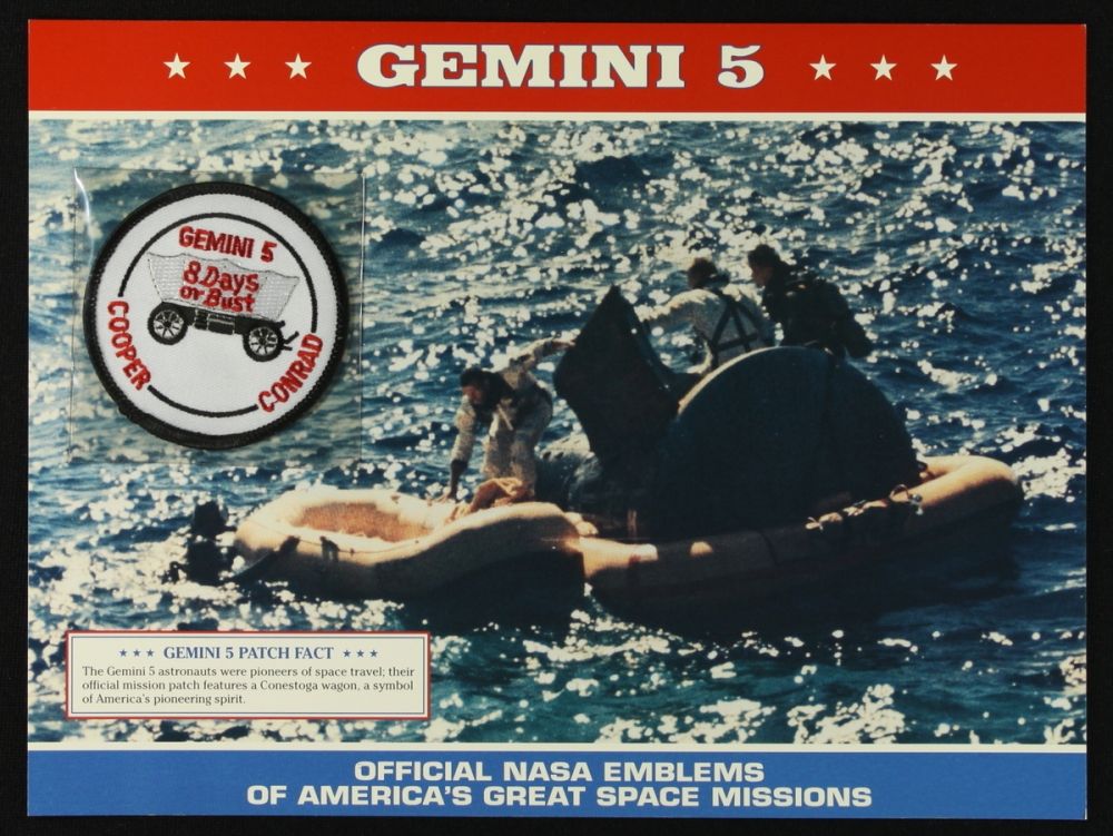 NASA Commemorative Mission Patch With 12x9 Fact Card: "Gemini 5"