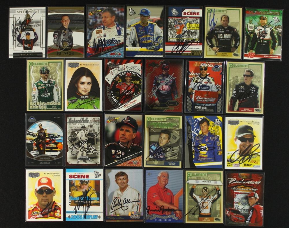 Lot of (25) Signed NASCAR Cards With Patrick, Gordon, Earnhardt Jr ...