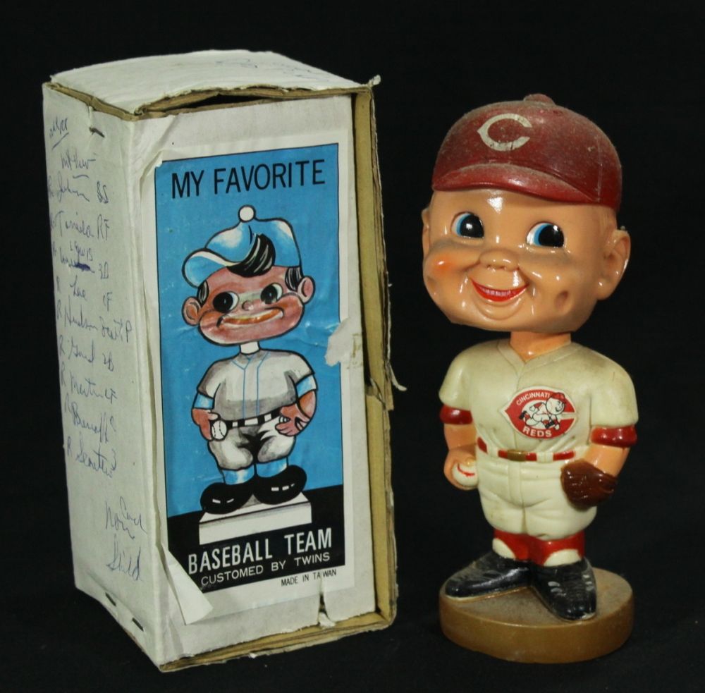 1970's Cincinnati Reds Vintage Bobblehead Nodder with Original Box