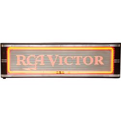 RCA Victor Light Up Neon Metal Box Sign - 33" x 10"h