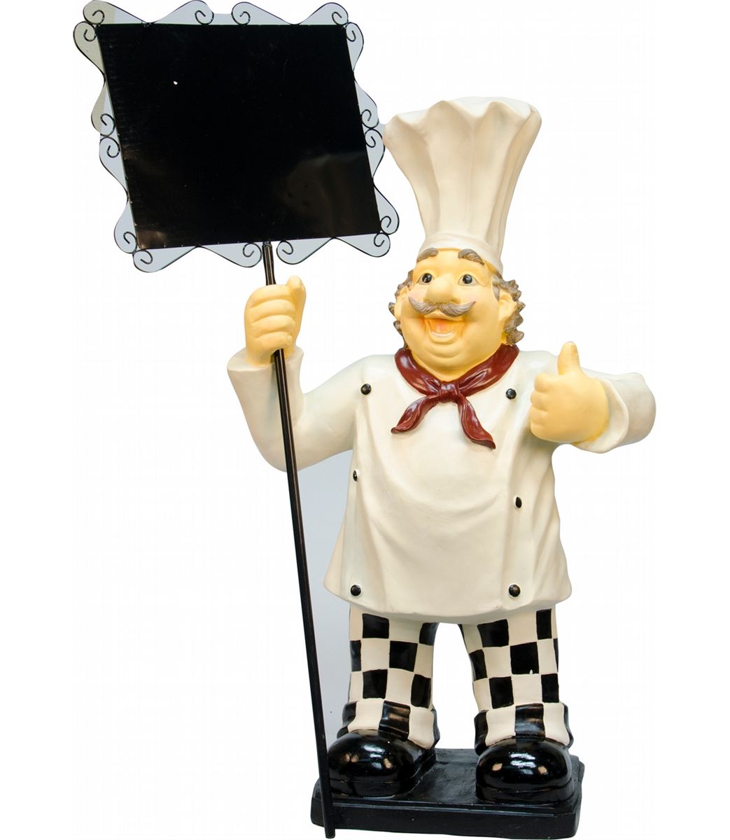 Molded Resin Figural Wine Chef Statue