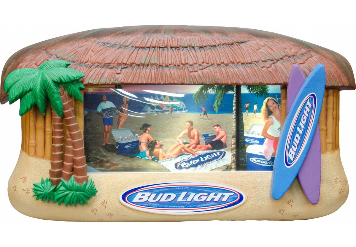 Bud Light Rotating Sign in Styrofoam and Plastic - 40