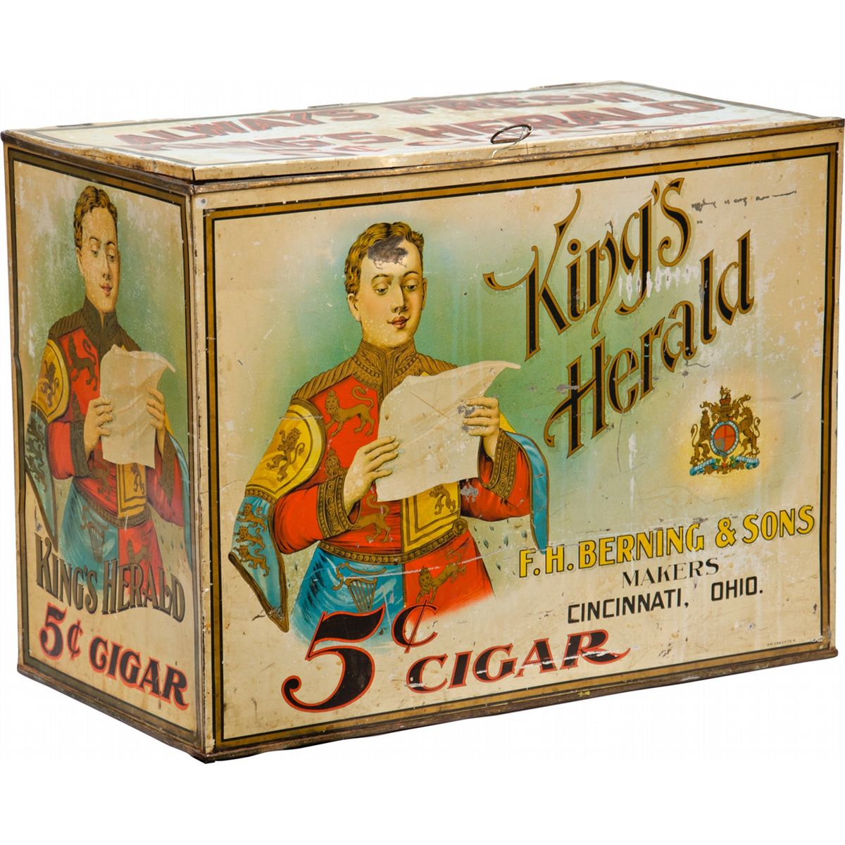 King's Herald Cigar Humidor Tin Container