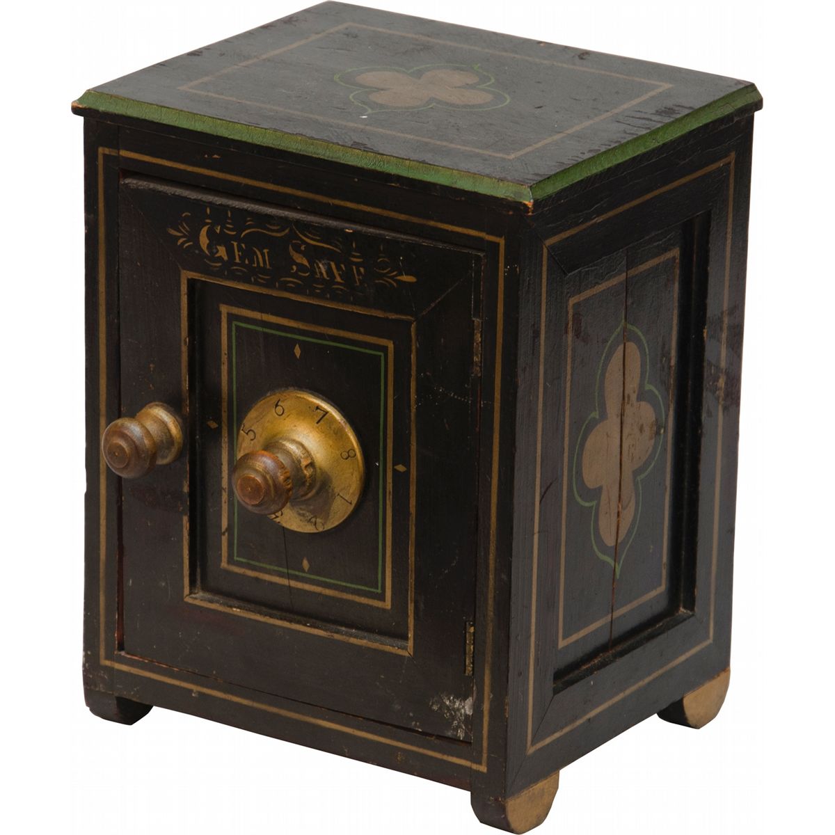 Early "Gem Safe" Wood Stenciled Mini Safe