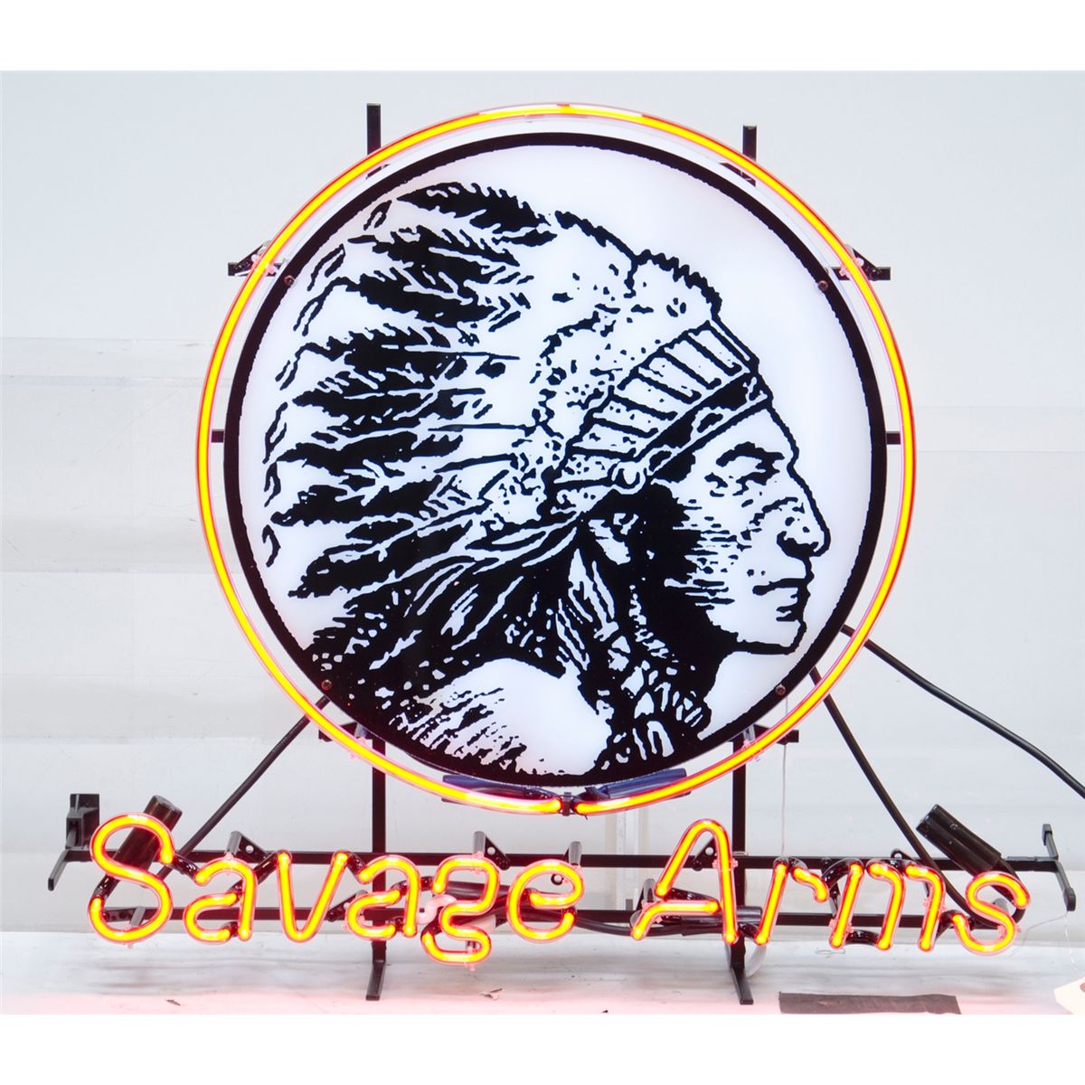 Savage Arms Indian Chief Light-Up Plastic & Neon Sign