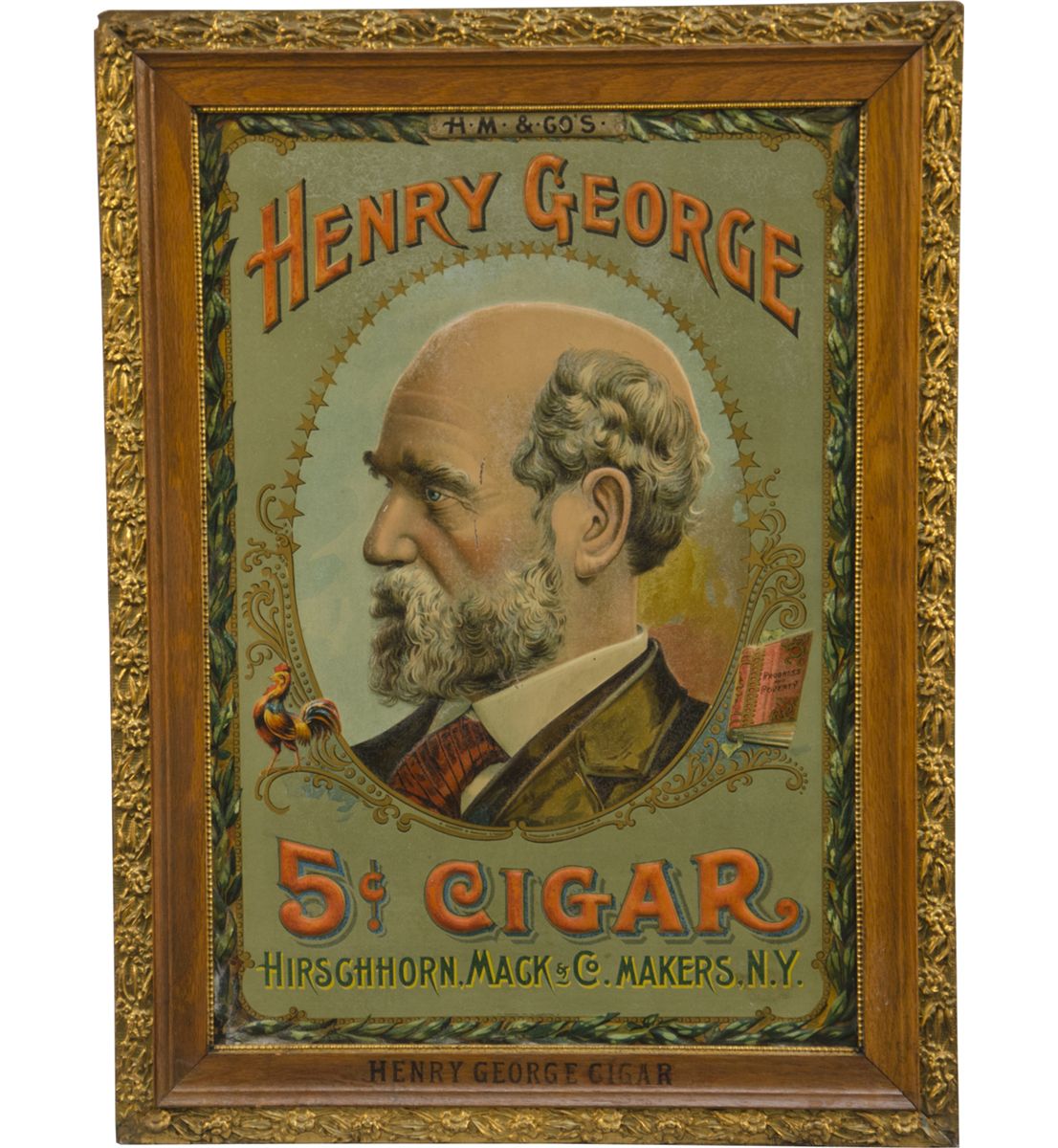 Henry George Cigar Embossed Tin Sign,
