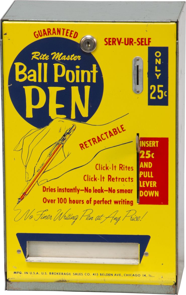25 Cent "Rite Master" Ball Point Pen Vending Machine