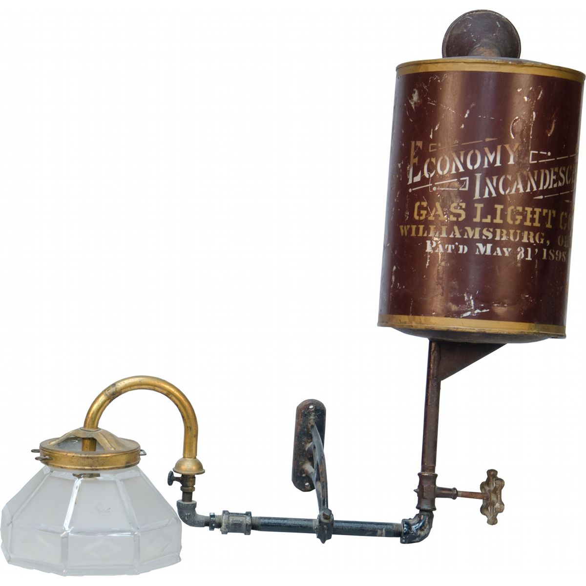 Antique Tin "Economy Incandescent" Gas Light