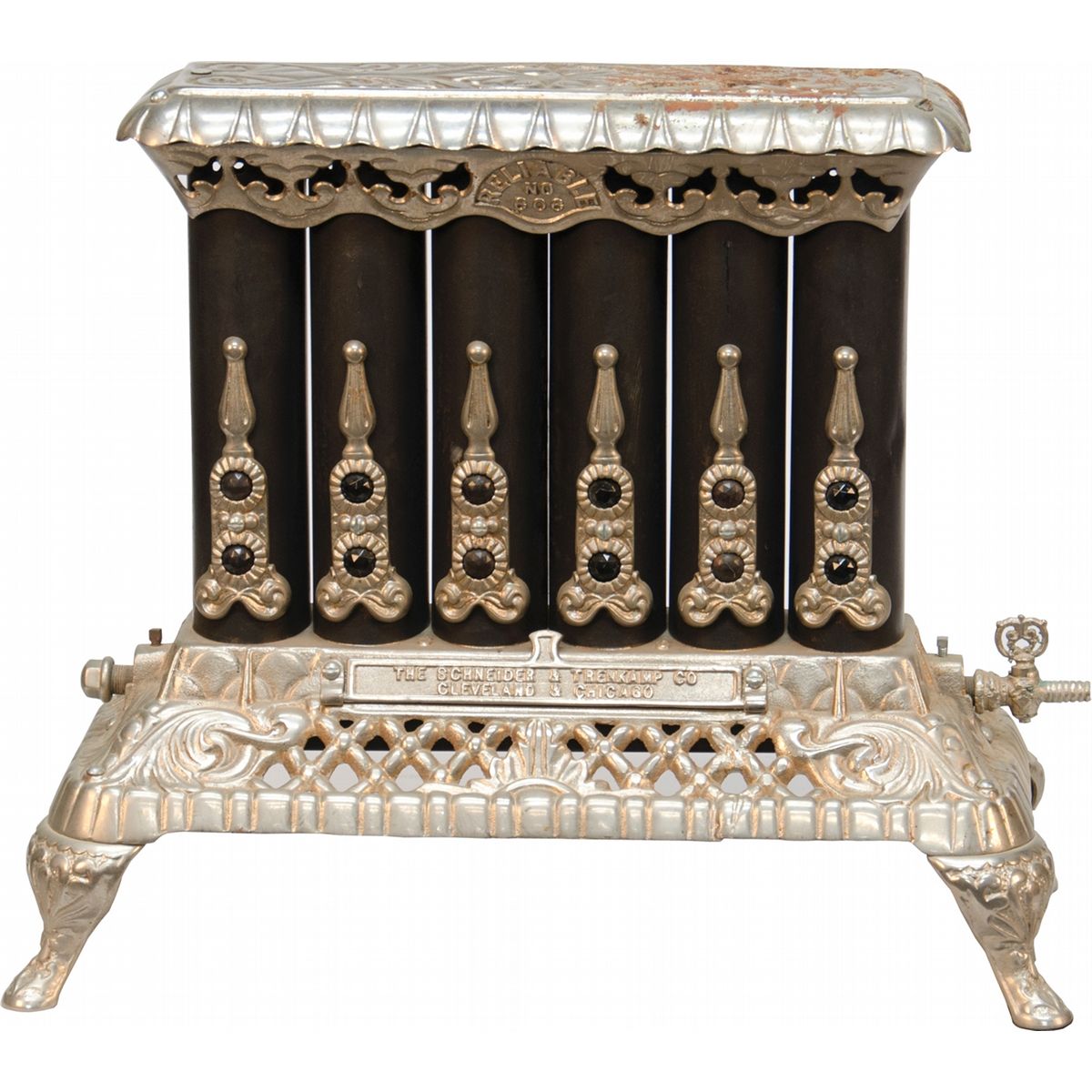 Early Cast-Iron & Metal Reliable No. 606 Floor Heater