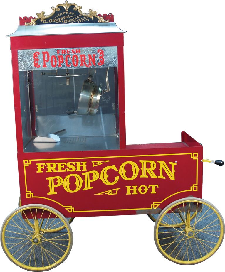4-Wheel Carnival Popcorn Cart/Wagon