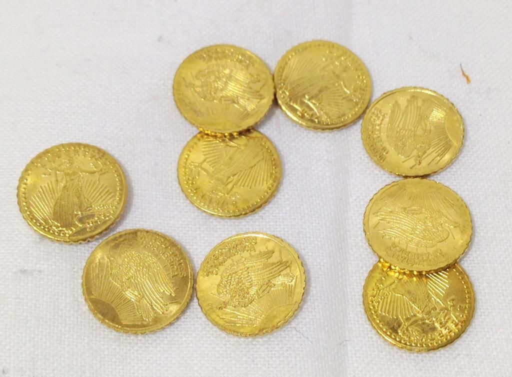 9 Mini St. Gaudens Gold Coins