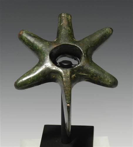 A Spectacular Inca Copper Star Mace Head