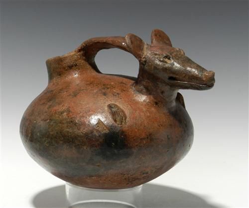 A Vicus Pottery Jar in Form of Deer