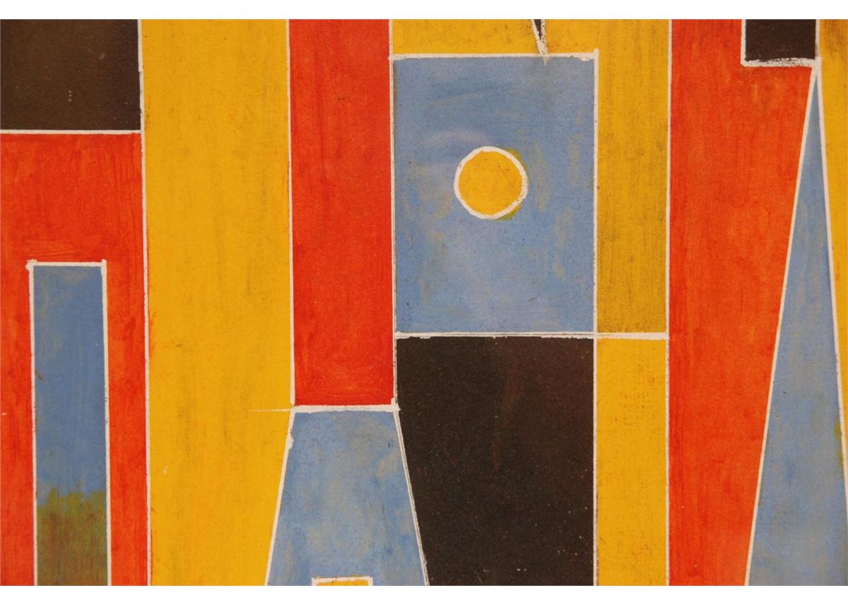 CARLOS MERIDA ABSTRACT MIXED MEDIA ON CARDSTOCK
