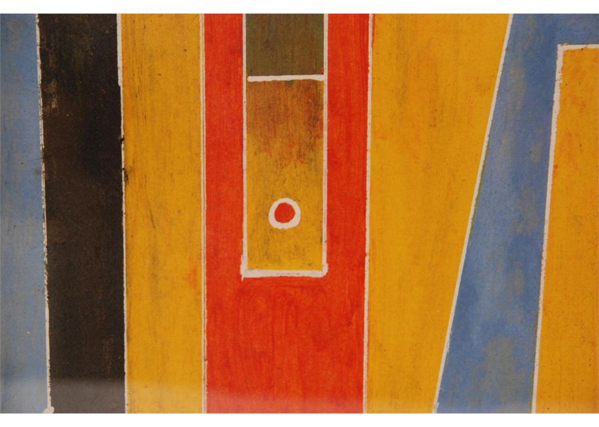 CARLOS MERIDA ABSTRACT MIXED MEDIA ON CARDSTOCK